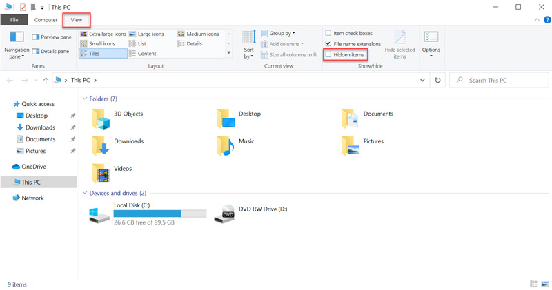 Show Hidden Files and Folders in Windows 10 – Next Century